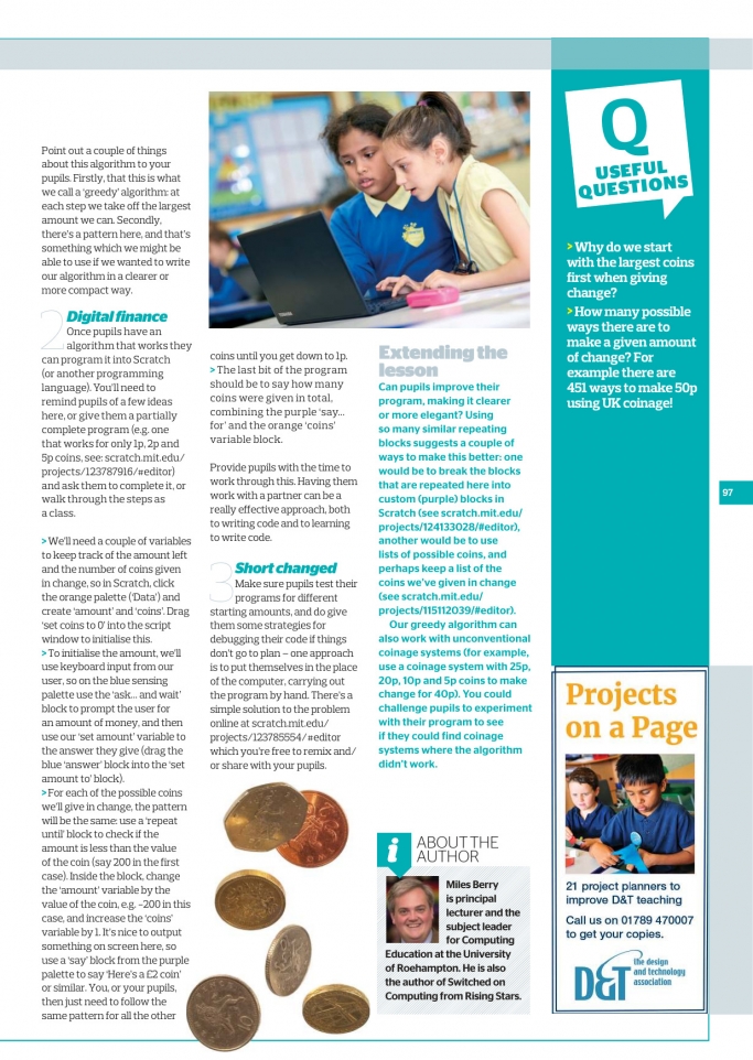 KS2 Computing Lesson Plan – Create A Program That Works Out How To Give ...