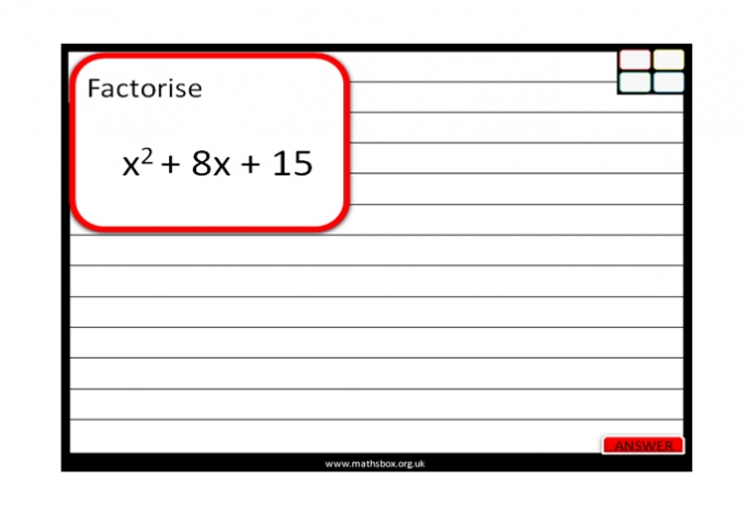 Ready-To-Project Algebra Lesson Starter On Factorising Equations ...