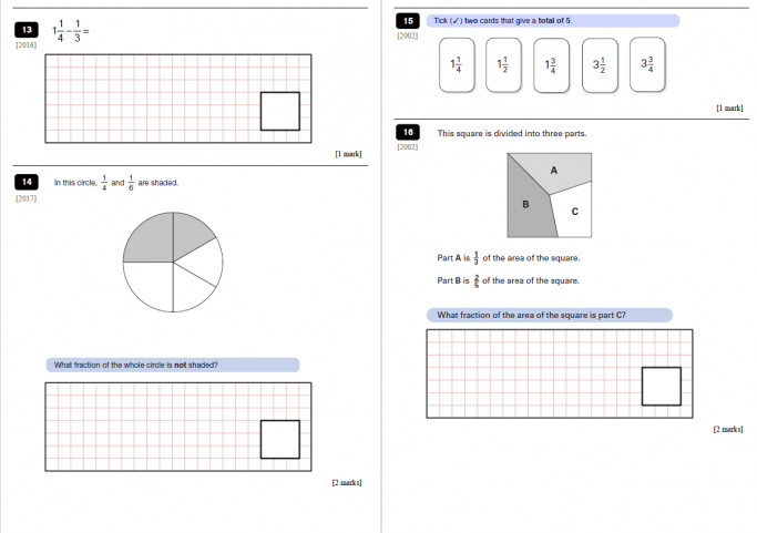 Fractions Arithmetic SATs-Style Questions for KS2 Maths | Teachwire ...