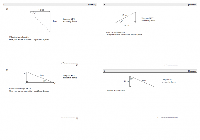 Trigonometry GCSE 9-1 Exam Question Practice | Teachwire Teaching Resource