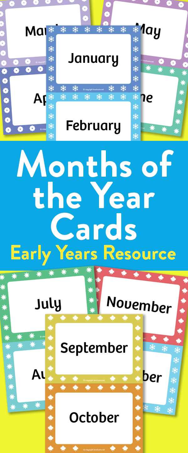 Early Years Months Of The Year Cards | Teachwire Teaching Resource