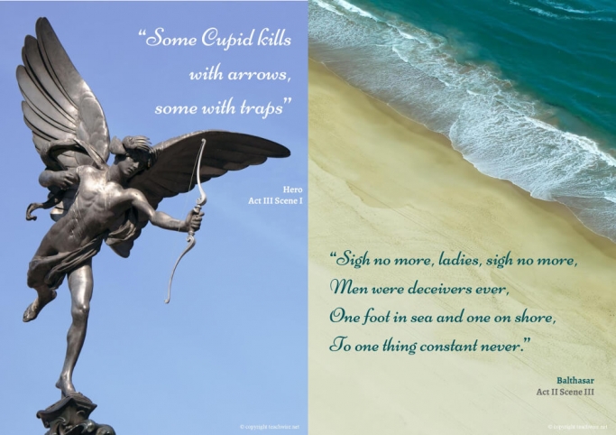 10 Much Ado About Nothing Quote Posters and Key Quote Worksheet ...