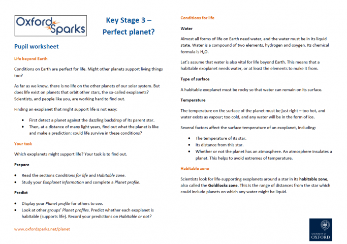 KS3 Science Lesson – Perfect Planet? | Teachwire Teaching Resource