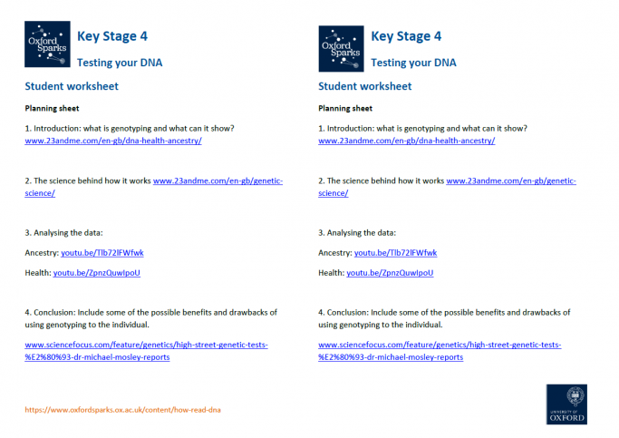 KS4 Science Lesson – Testing Your DNA | Teachwire Teaching Resource