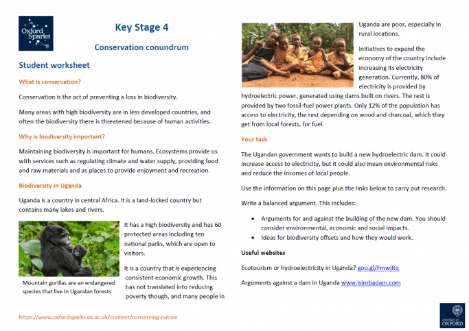 KS4 Science Lesson – Conservation Conundrum | Teachwire Teaching Resource