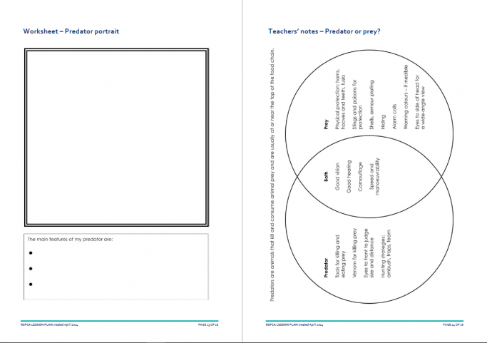 RSPCA Biodiversity KS3 Lesson Plan – Predator/Prey Relationships and ...