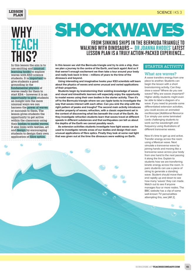 KS3 Science Lesson Plan – Explore the Fundamental Physics of Waves with ...