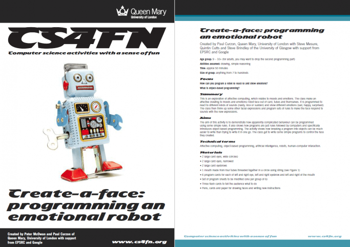 Create-a-Robot-Face Programming Activity Resource for KS2 Computing ...
