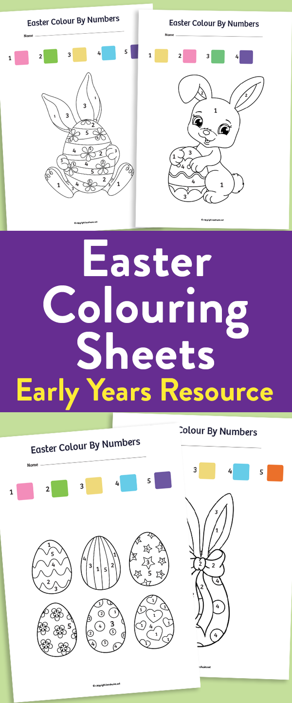 Early Years Easter Colour-By-Number Sheets | Teachwire Teaching Resource