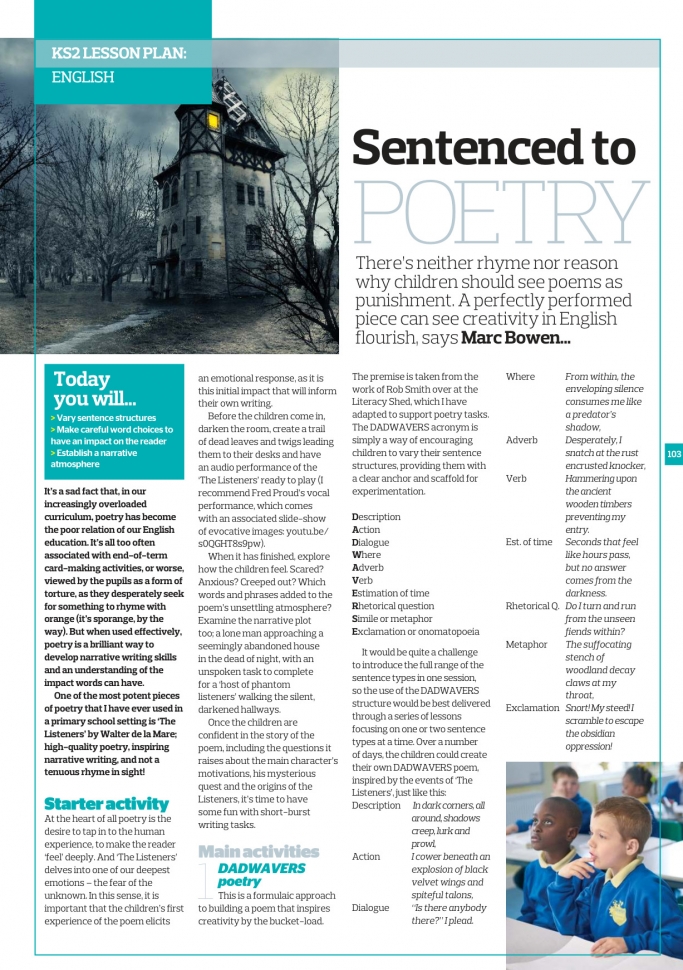 KS2 Literacy Lesson Plan – Use A Perfectly Performed Poem To See ...