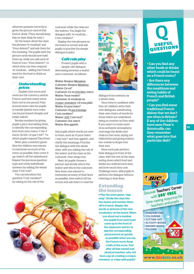 KS2 MFL Lesson Plan – Teach Children French Foods And Drinks By Serving ...
