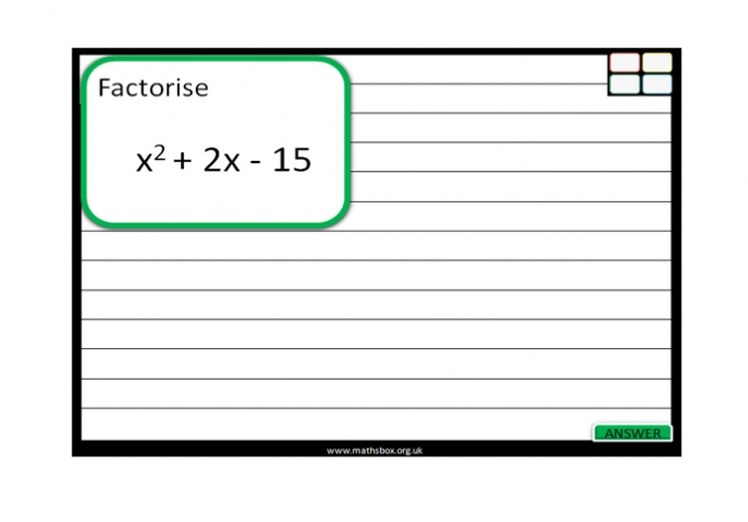Ready-To-Project Algebra Lesson Starter On Factorising Equations ...