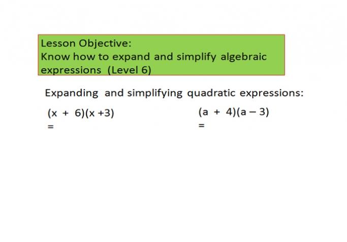 KS3 Maths Worksheet For Expanding And Simplifying Algebraic Expressions ...
