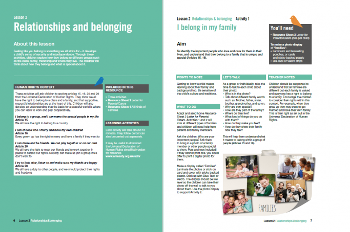 First Steps – Human Rights Lesson Plans for 3-5 Year Olds from Amnesty ...