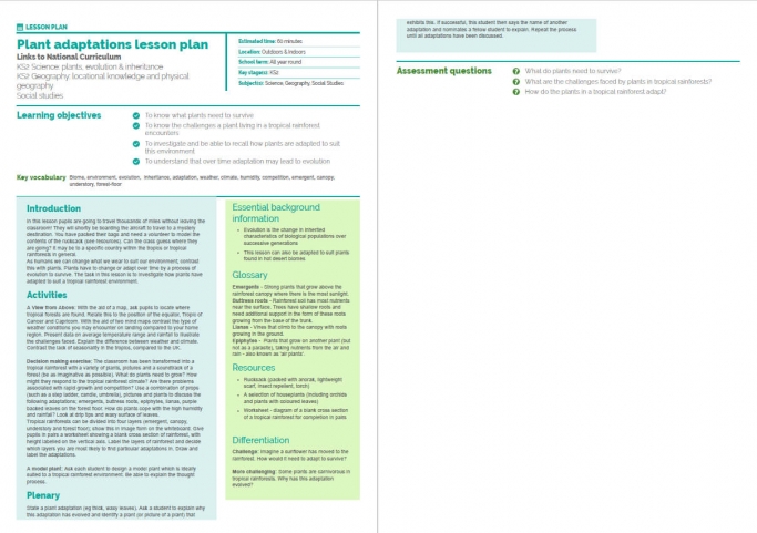 RHS KS2 science lesson plan – Plant adaptations | Teachwire Teaching ...