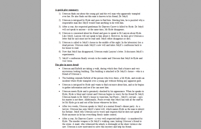 Strange Case of Dr Jekyll and Mr Hyde GCSE Revision Guide for KS4 ...