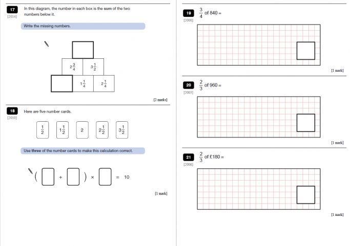 Fractions Arithmetic SATs-Style Questions for KS2 Maths | Teachwire ...