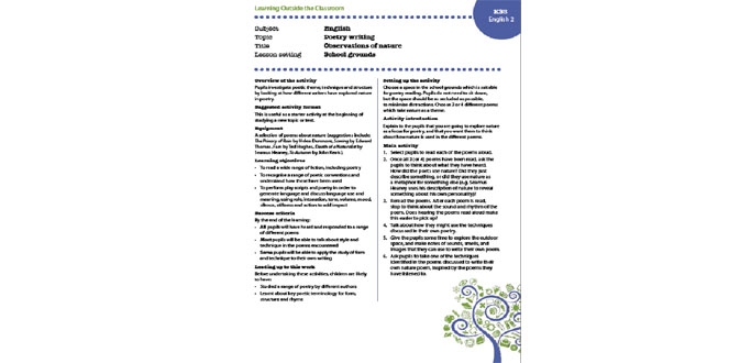Observations of Nature – Fiction and Poetry Lesson Plan for KS3 English ...