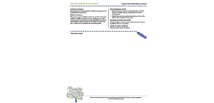 Observations of Nature – Fiction and Poetry Lesson Plan for KS3 English ...