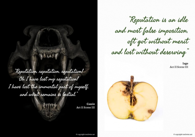 10 Othello Quote Posters and Key Quote Worksheet – William Shakespeare ...