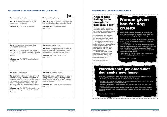 RSPCA Animals and the Law KS3 Lesson Plan – Dogs and the Law ...