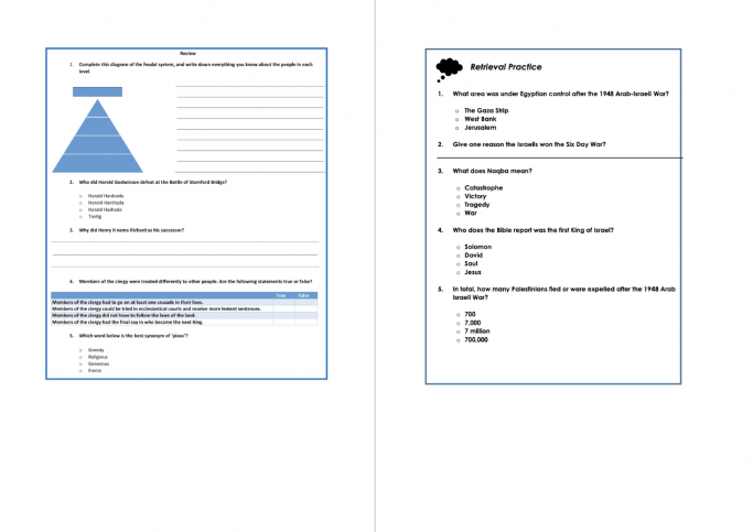 Retrieval Practice Quiz for KS2 History | Teachwire Teaching Resource