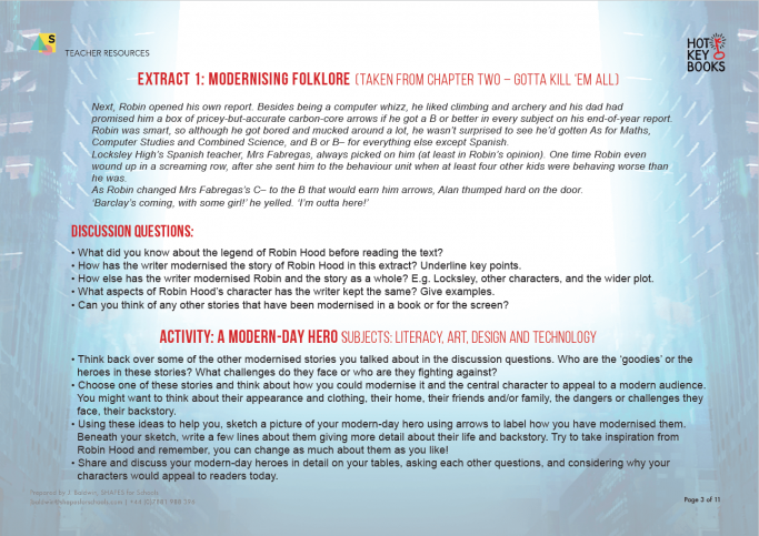 Robin Hood by Robert Muchamore – Extracts and notes for KS2 teachers ...