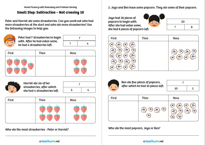 Y1 Activities for Subtraction Crossing Ten Part 1: Spring Term, Block 1 ...