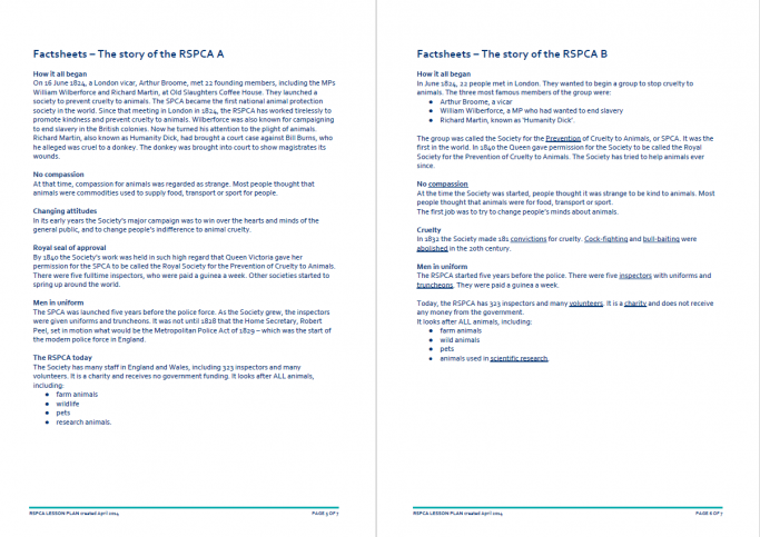 RSPCA Animals and Us KS1/2 Lesson Plan – What does the RSPCA Do ...
