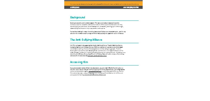 Anti-Bullying on Film – Activity Pack for Primary and Secondary PSHE ...