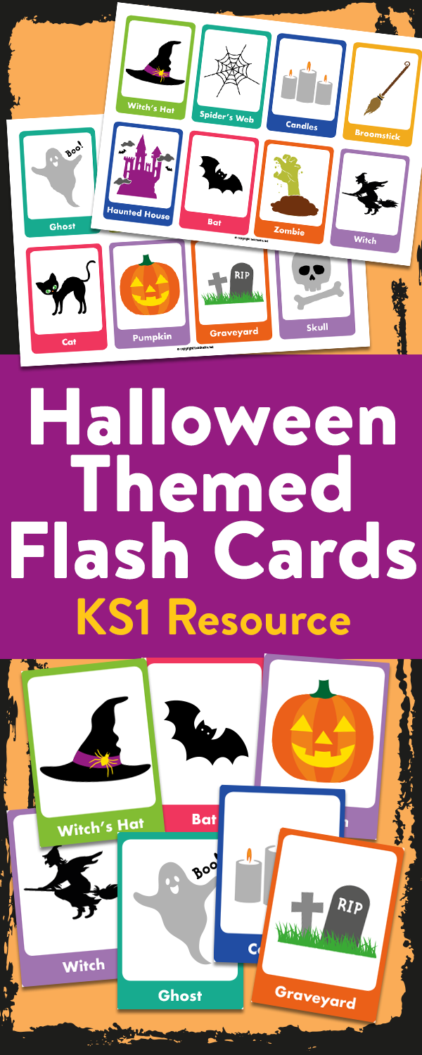 Printable Halloween Flashcards with Words and Pictures for Reception ...