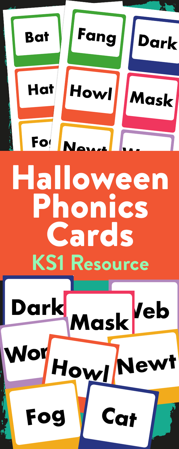 Halloween CVC and CVCC Words Phonics Flashcards for Reception and KS1 ...