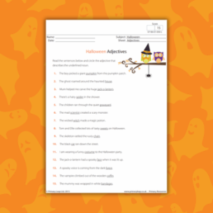 Halloween worksheets – Adjectives task for KS1/2 - Teachwire