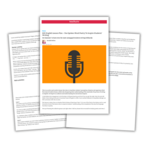 Poetry KS3 – Inspiring writing through spoken-word poems - Teachwire