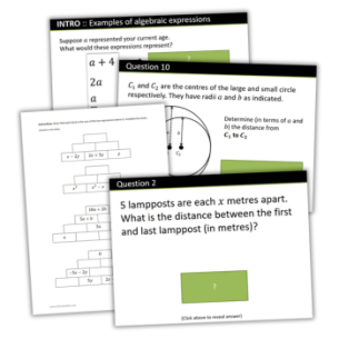 Algebra Year 7 – Algebraic expressions resources - Teachwire