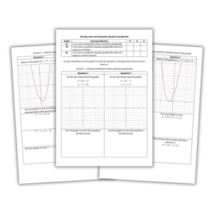 Solving simultaneous equations graphically – KS3 worksheet - Teachwire