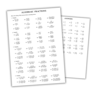 Algebraic fractions worksheet – Factorising & simplifying KS3 - Teachwire
