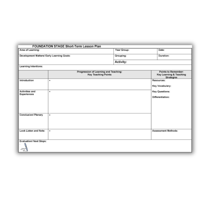 EYFS planning – Lesson plan template - Teachwire