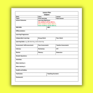 Editable lesson plan template – Free teacher printable - Teachwire