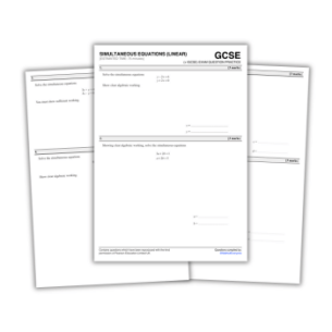 Simultaneous equations GCSE questions – Worksheet & answers - Teachwire