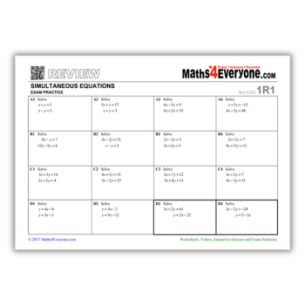 Simultaneous equations questions – Top KS3/4 worksheets & lessons ...