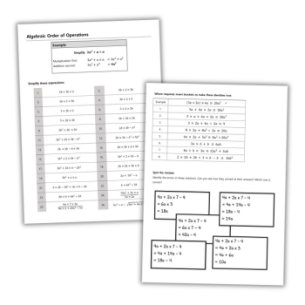 Algebra order of operations – KS4 worksheet with answers - Teachwire