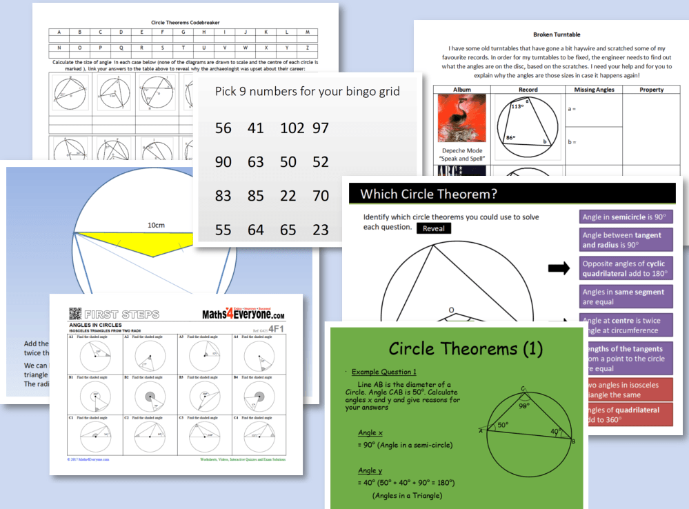 Circle theorems questions – KS3/4 worksheets and resources - Teachwire