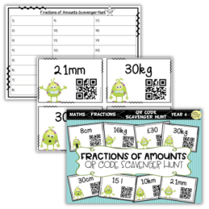 Fractions of amounts – KS2 QR code scavenger hunt - Teachwire