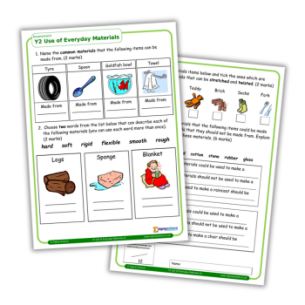 Year 2 science – Everyday materials worksheet with answers - Teachwire