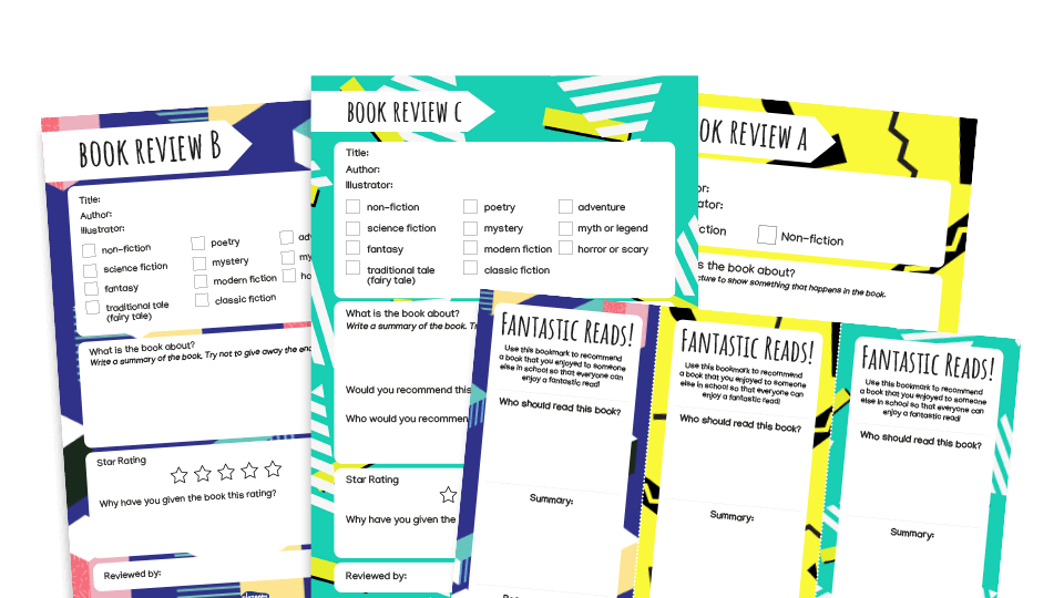 Book review template – Free printable resources for KS1 & KS2 - Teachwire