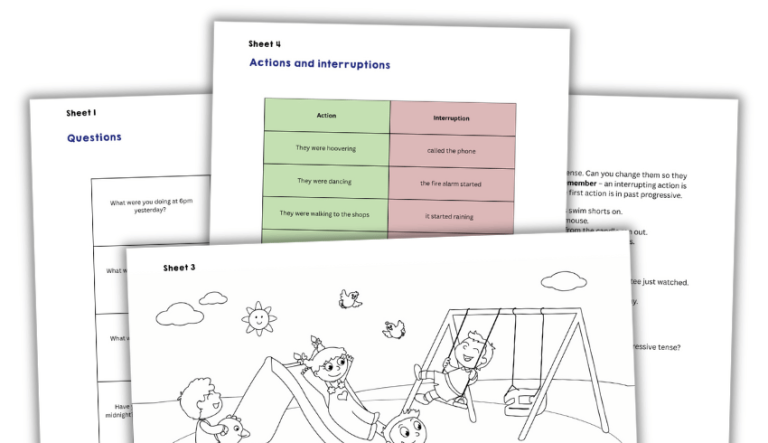 Past progressive tense – Best worksheets and resources for KS1 and KS2 ...
