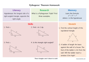 Pythagoras’ Theorem PRET Homework Worksheet for KS3 Maths - Teachwire