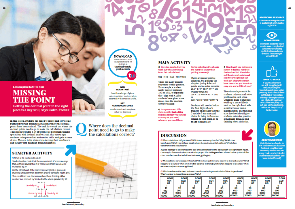 KS3 Maths Lesson Plan – The Importance of Decimal Point Placement ...