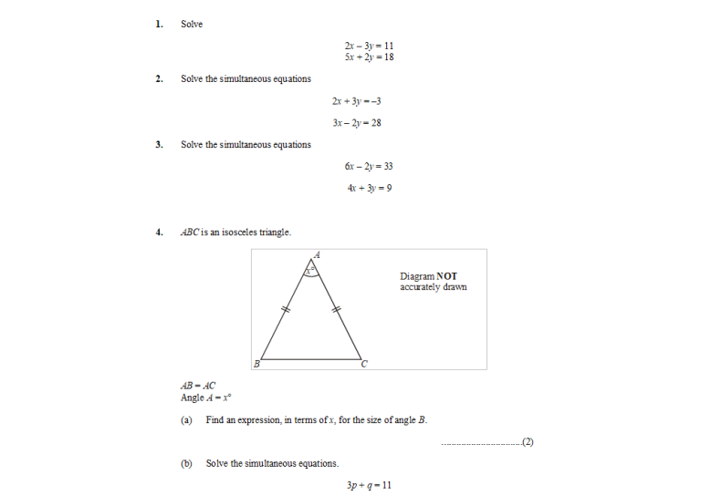 Simultaneous Equations Worksheets for GCSE Maths - Teachwire